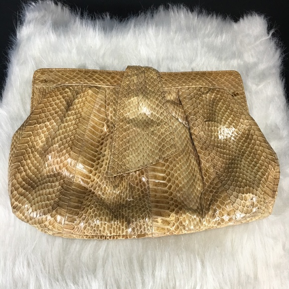 Vintage | Bags | Vintage 8s Snakeskin Leather Clutch J Renee | Poshmark